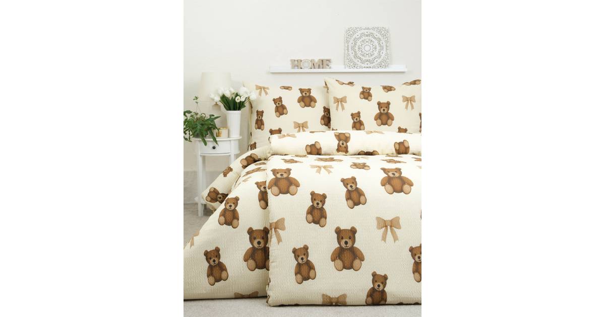 Predĺžené krepové obliečky Renforcé - Plyšové medvedíky | MKLozkoviny.sk