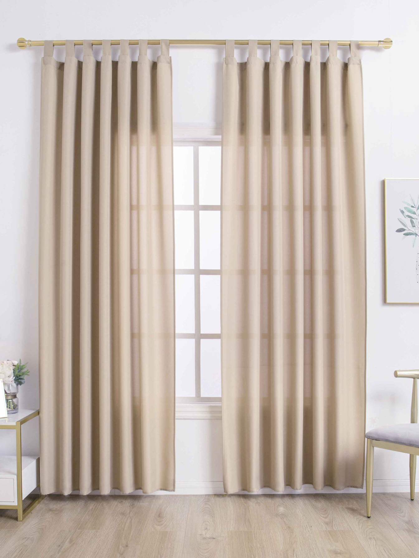 Závesy s pútkami 140 × 180 cm – Oscar cappuccino | MK Lôžkoviny.sk