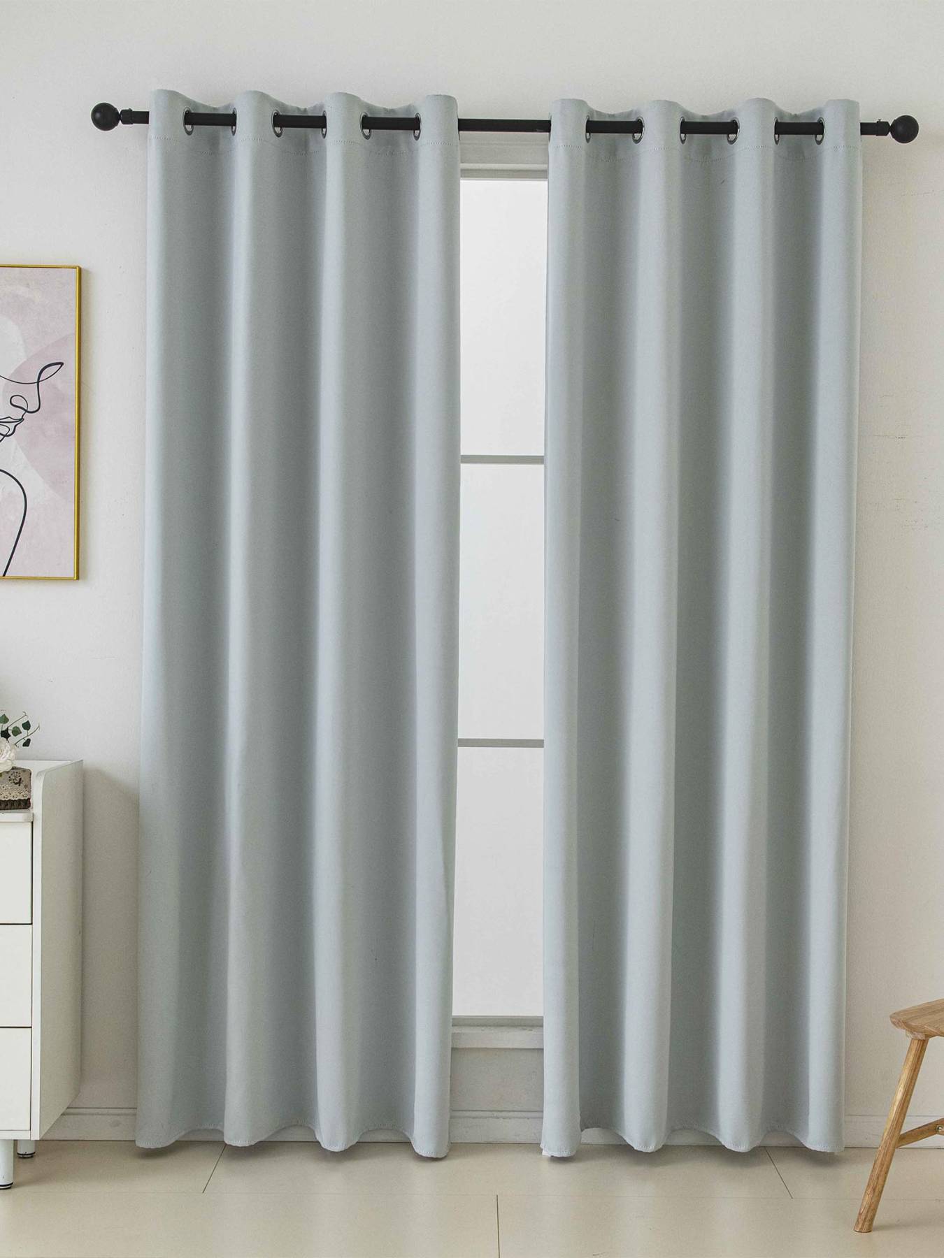 Blackout závesy Elias strieborná – 140 × 180 cm (2 ks) - krúžky | MK ...